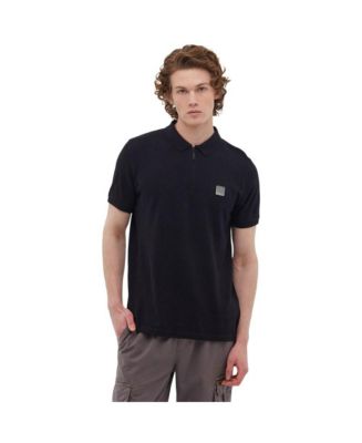 Rezkal Zippered Polo Shirt with Rubber Patch - Macy's
