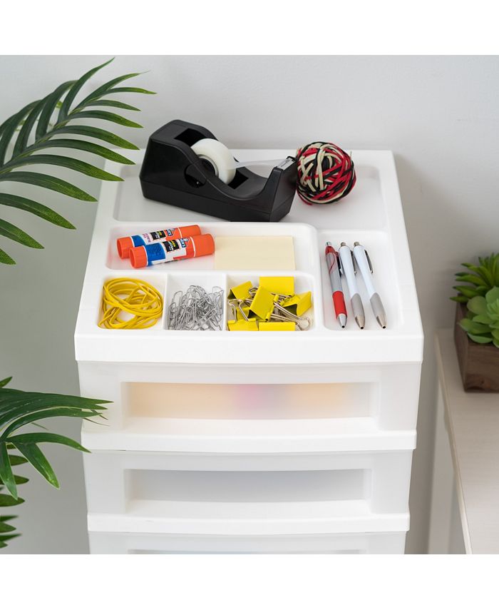 IRIS USA 9-Drawer Storage Cart with Organizer Top, White - Macy's