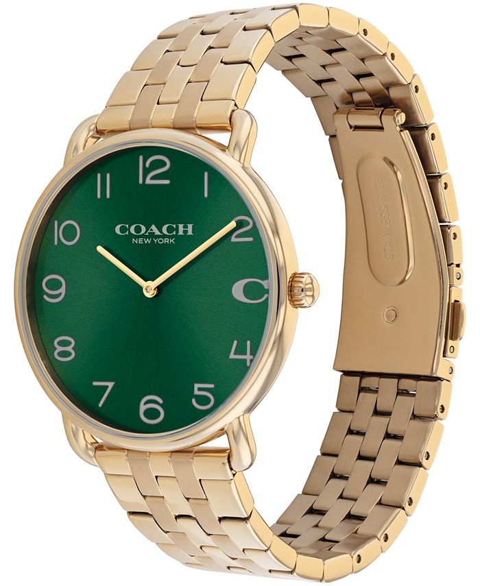COACH Men's Elliot Gold-Tone Stainless Steel Bracelet Watch 40mm - Macy's