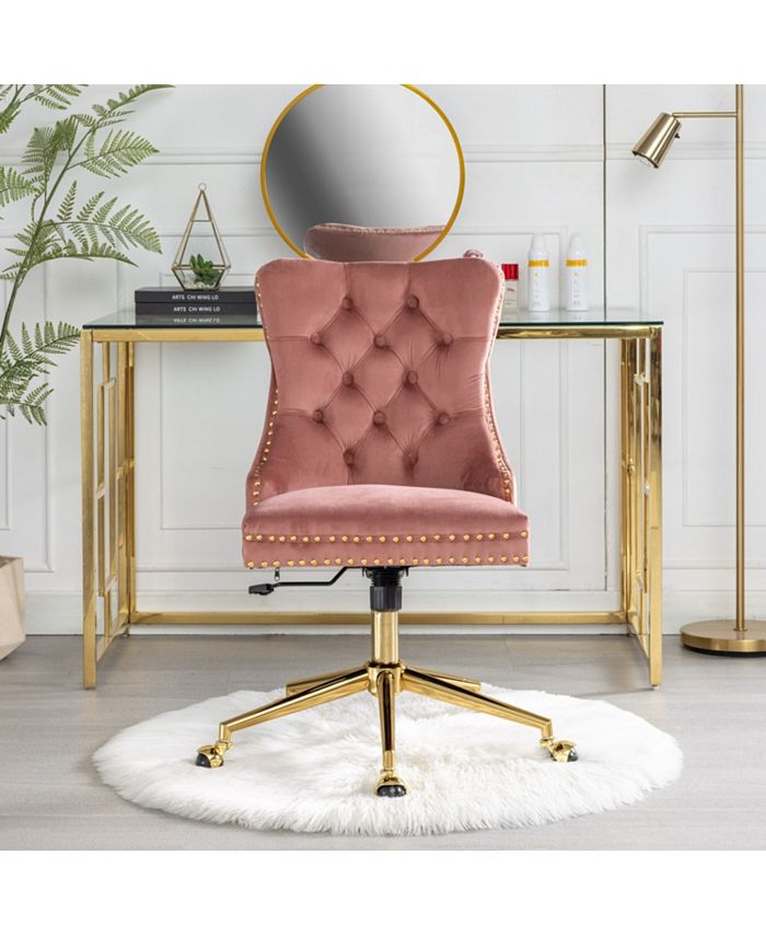 Simplie Fun Office Chair, Velvet Upholstered Tufted Button Home Office ...
