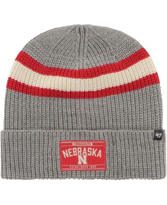 Men's '47 Brand Charcoal Nebraska Huskers Penobscot Cuffed Knit Hat ...