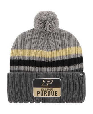 Men's '47 Brand Charcoal Purdue Boilermakers Stack Striped Cuffed Knit ...