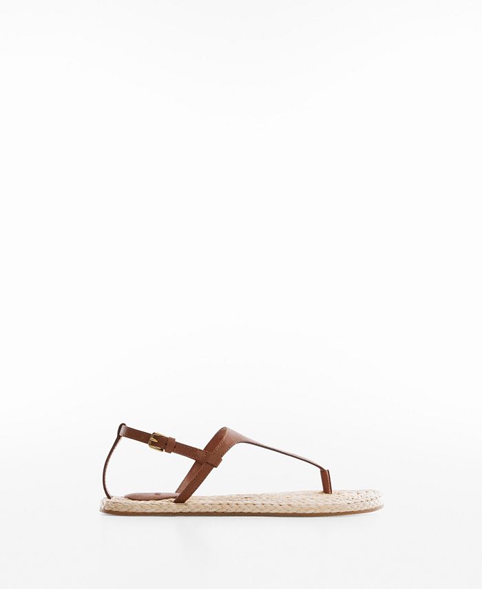 MANGO Women's Strappy Leather Sandals - Macy's