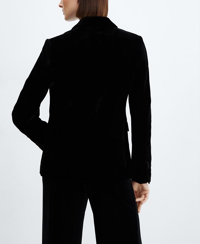 MANGO Women's Velvet Structured Blazer - Macy's
