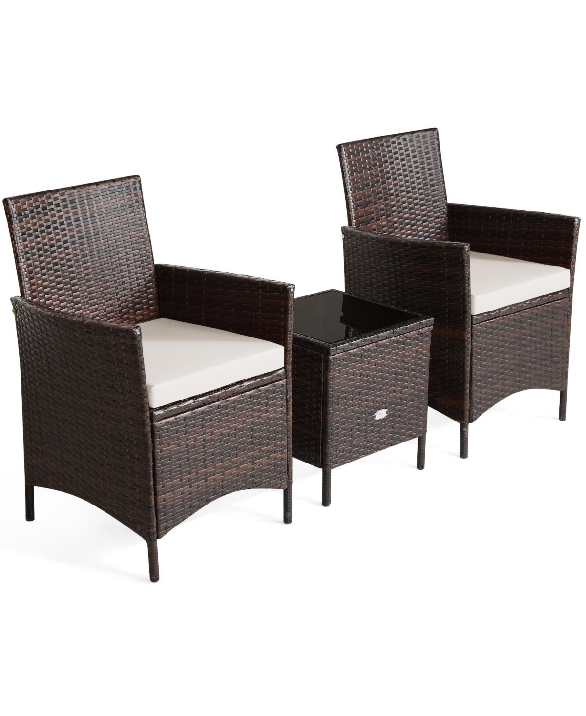 Click here for 3 Pieces Patio Cushioned Rattan Converstaion Set W... prices
