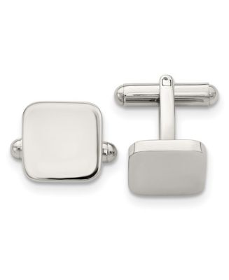 Chisel Stainless Steel Polished Rounded Square Cufflinks - Macy's