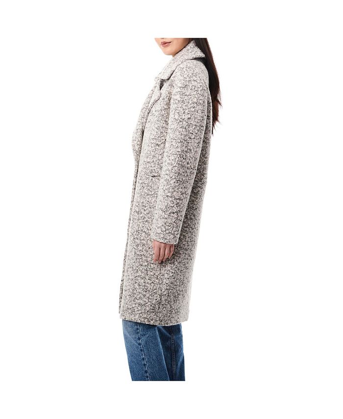 Bernardo Women's Curly Texture Wool Sweater Blend Coat - Macy's