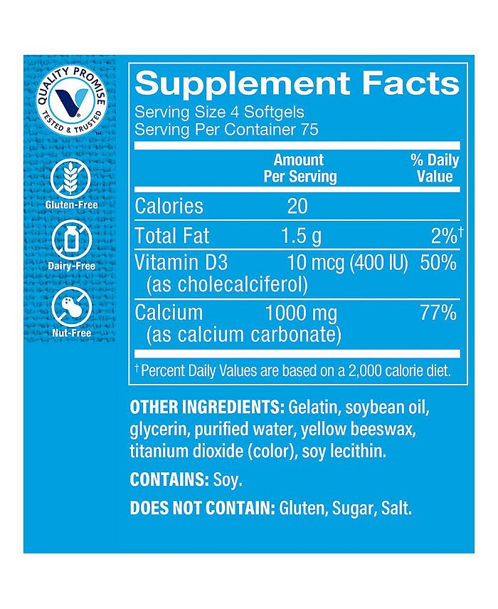 The Vitamin Shoppe Calcium 1000 Minis - Supports Healthy Bones & Teeth ...