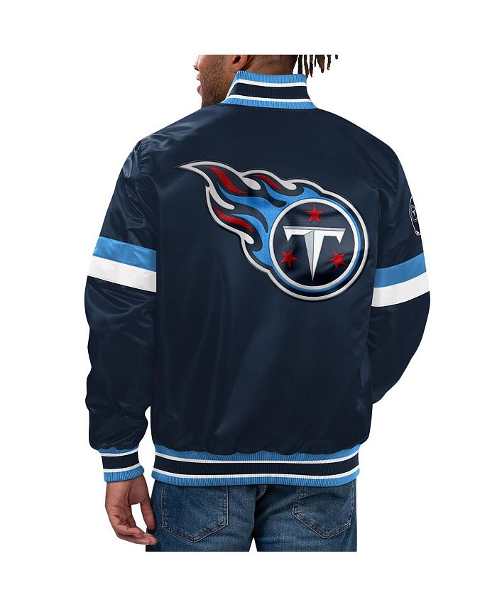 Starter Men's Navy Tennessee Titans Home Game Satin Full-Snap Varsity ...