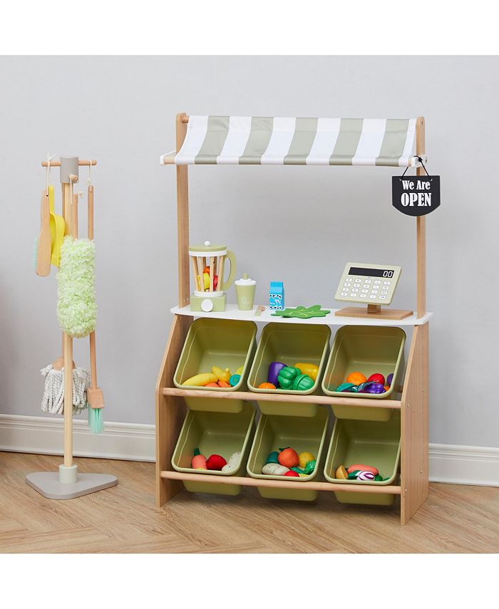 Teamson Kids - Little Helper Market Play Stand Play Kitchen - Olive ...