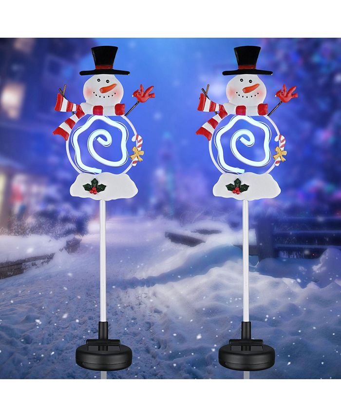 Yescom Solar Snowman Stake Lights Christmas Solar Pathway Light for ...