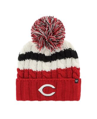 Women's '47 Brand White, Red Cincinnati Reds Ashfield Cuffed Knit Hat ...