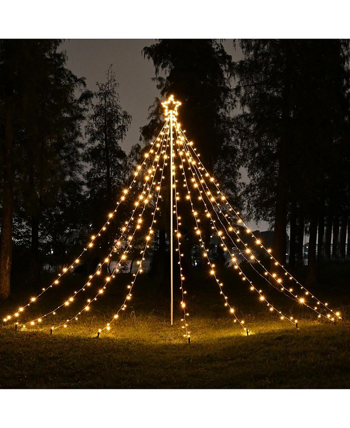 Yescom 12 Ft Waterfall Cone Tree Light with 362 LED Star 9 Strings ...