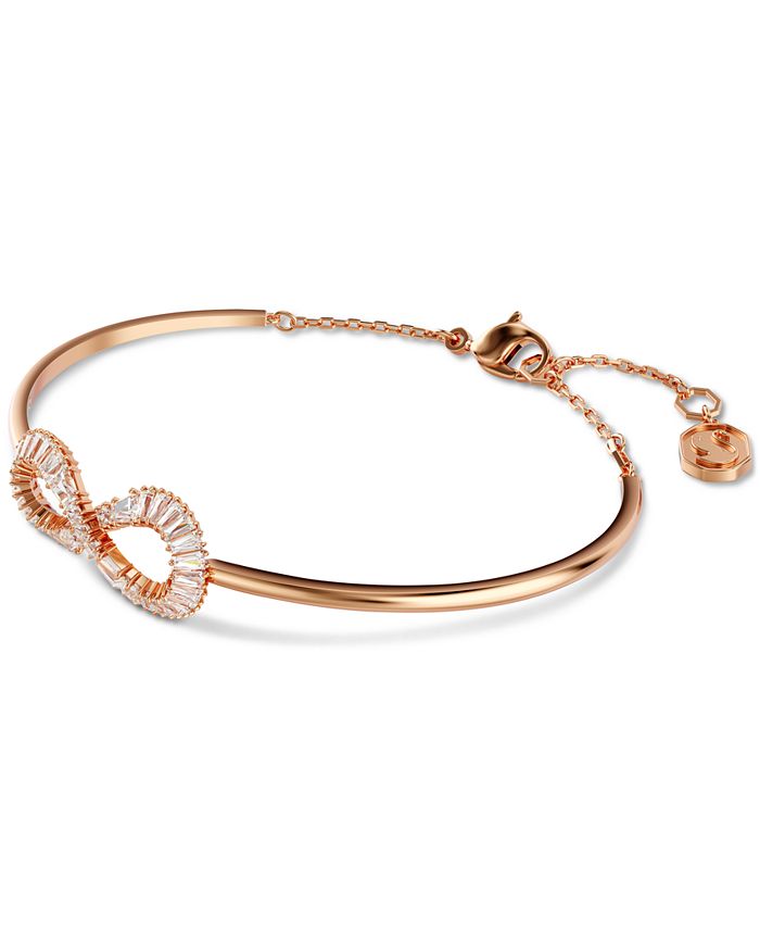 Swarovski Rose Gold-Tone Mixed Crystal Infinity Bangle Bracelet - Macy's