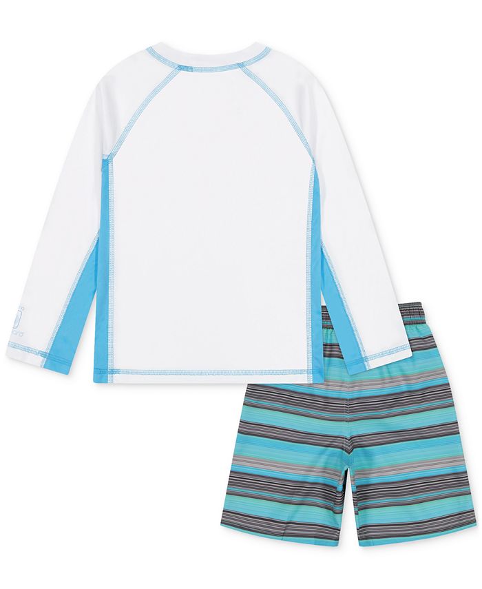 Laguna Little Boys Sundown Stripe Out 2-Pc. Swim Top & Swim Trunks Set ...