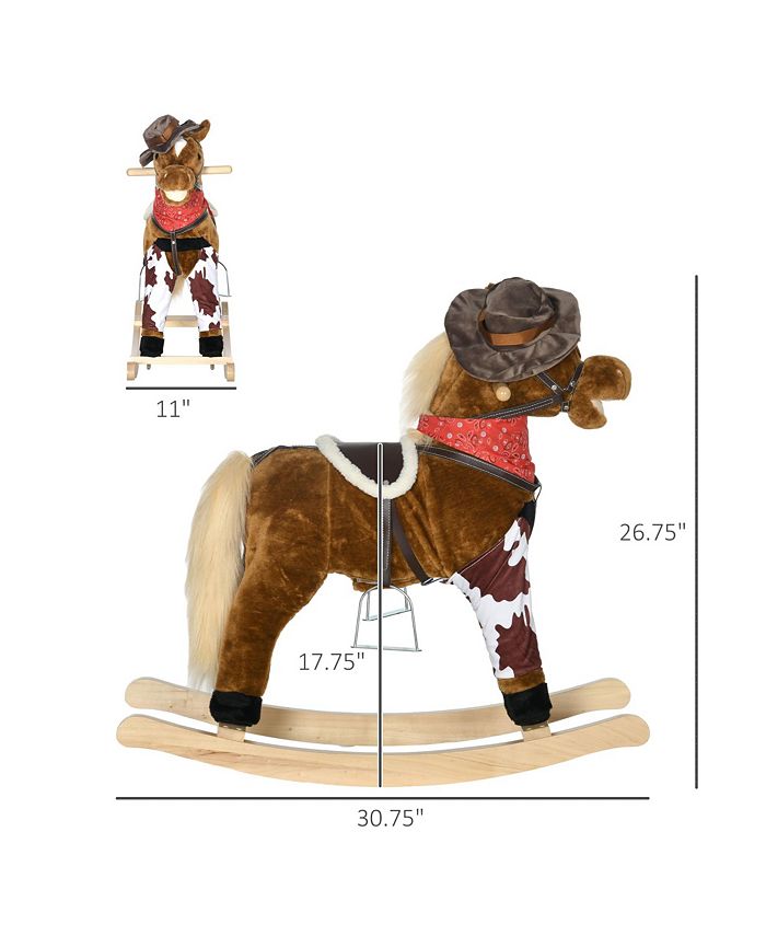 Qaba Baby Rocking Horse, Large Riding Horse W/ Realistic Sounds - Macy's