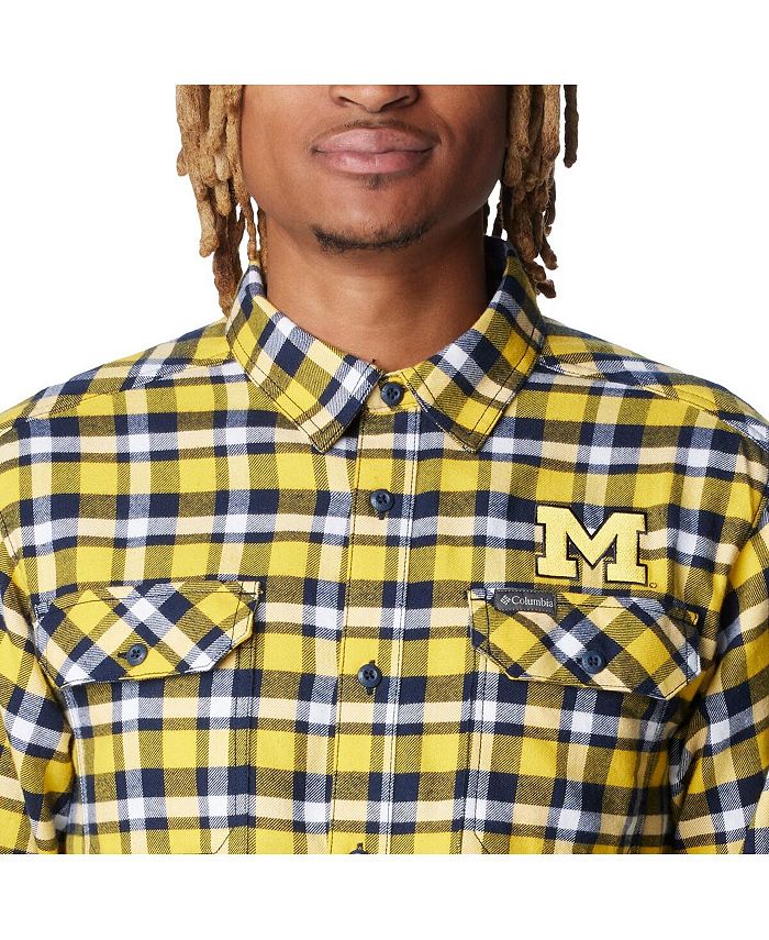 Columbia Men's Maize Michigan Wolverines Flare Flannel Long Sleeve ...