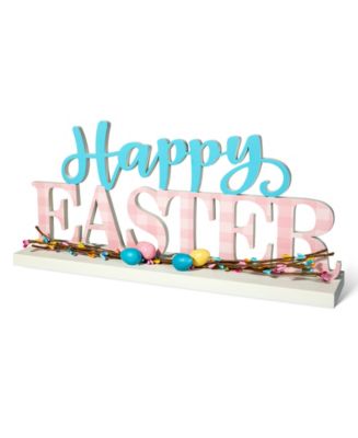 Glitzhome 15.75" L Easter Wooden "Happy Easter" Table Decor - Macy's