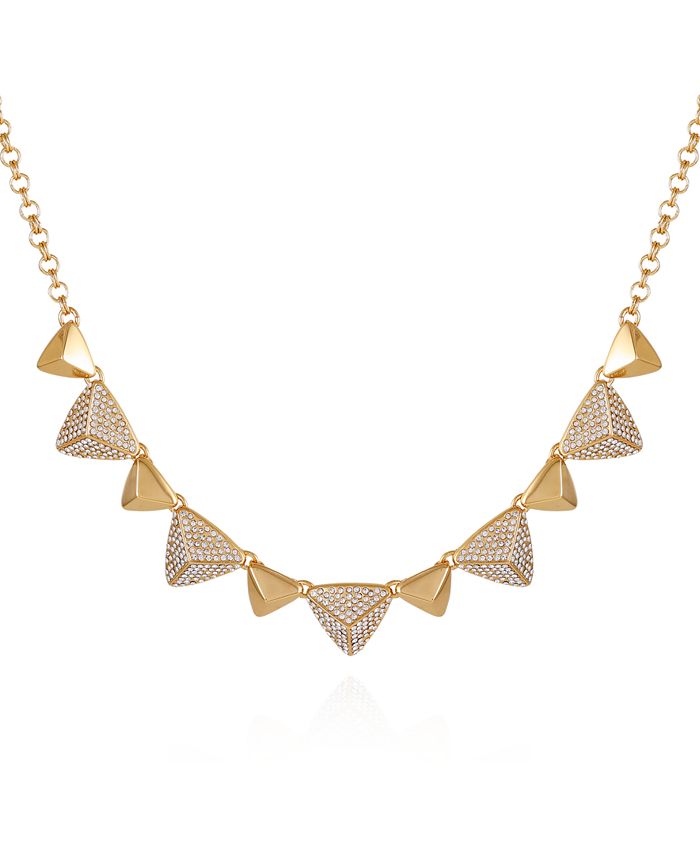 T Tahari Gold-Tone Pave Glass Stone Statement Necklace - Macy's