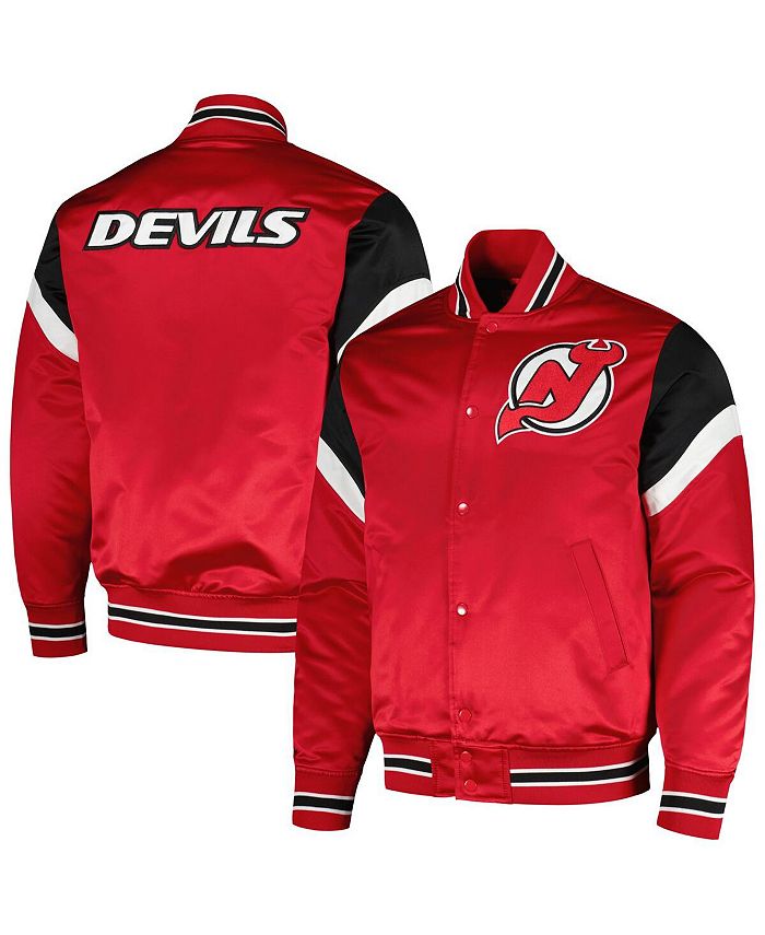 Mitchell & Ness Men's Red New Jersey Devils Midweight Satin Full-Snap ...