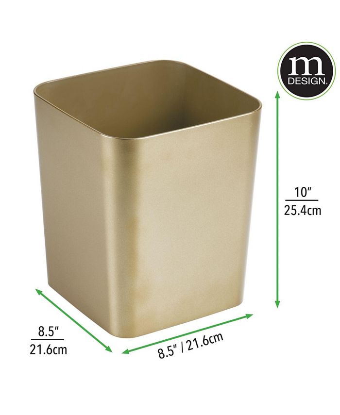 mDesign Plastic Square Small Trash Can Wastebasket Garbage Bin - Soft ...