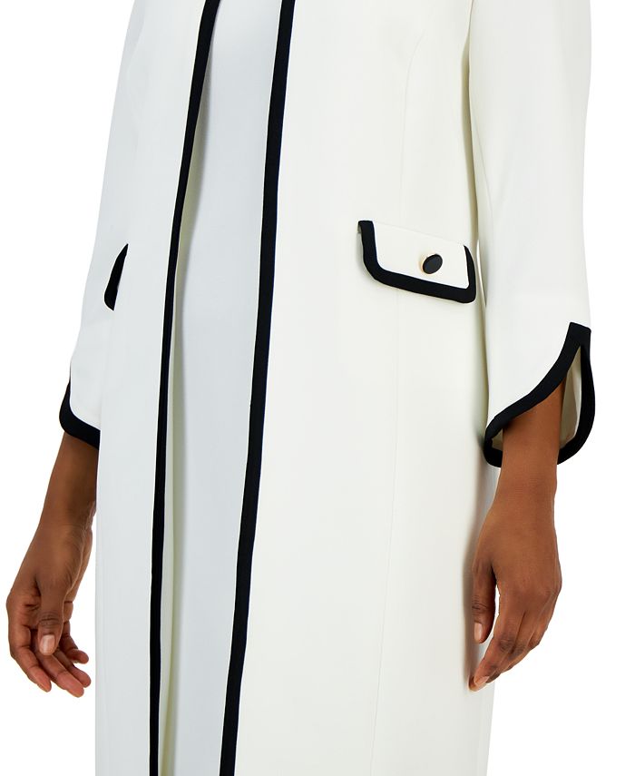 Kasper Women's Stretch-Crepe Open-Front Framed Topper - Macy's