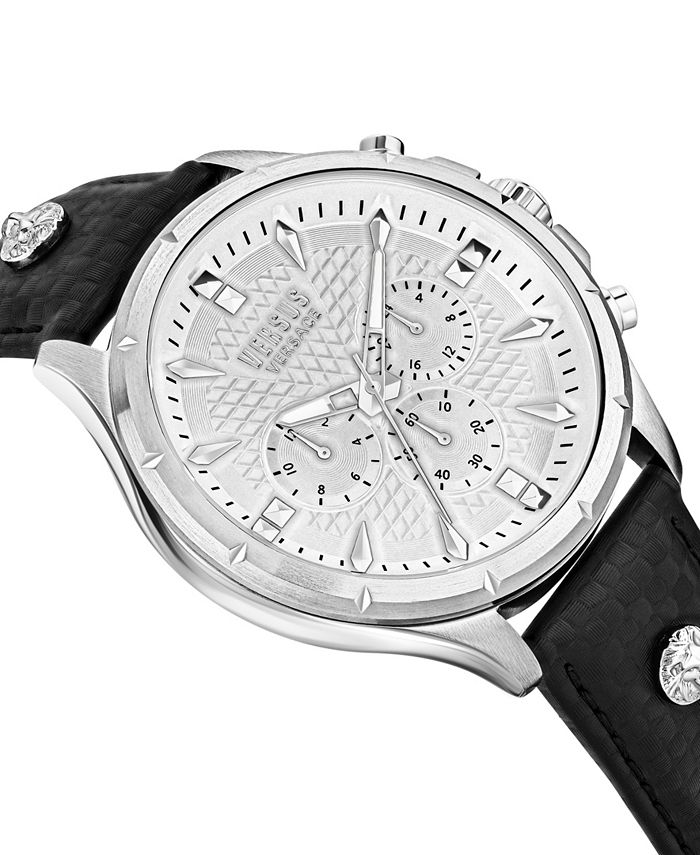 Versus Versace Men's Chrono Lion Modern Multifunction Black Leather ...