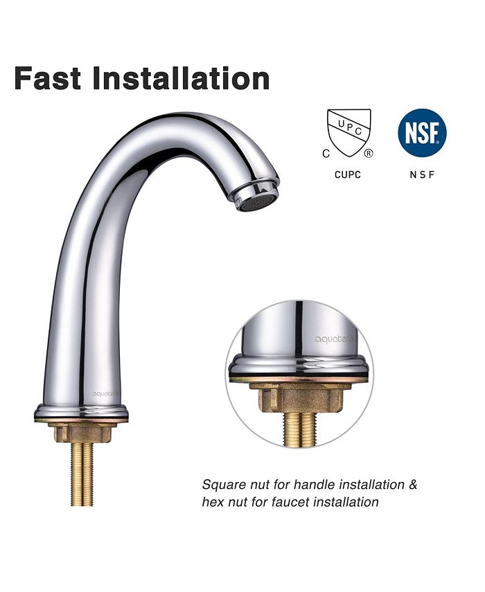 Aquaterior Rectangle Ceramic Sink Bathroom Countertop Basin with Faucet ...