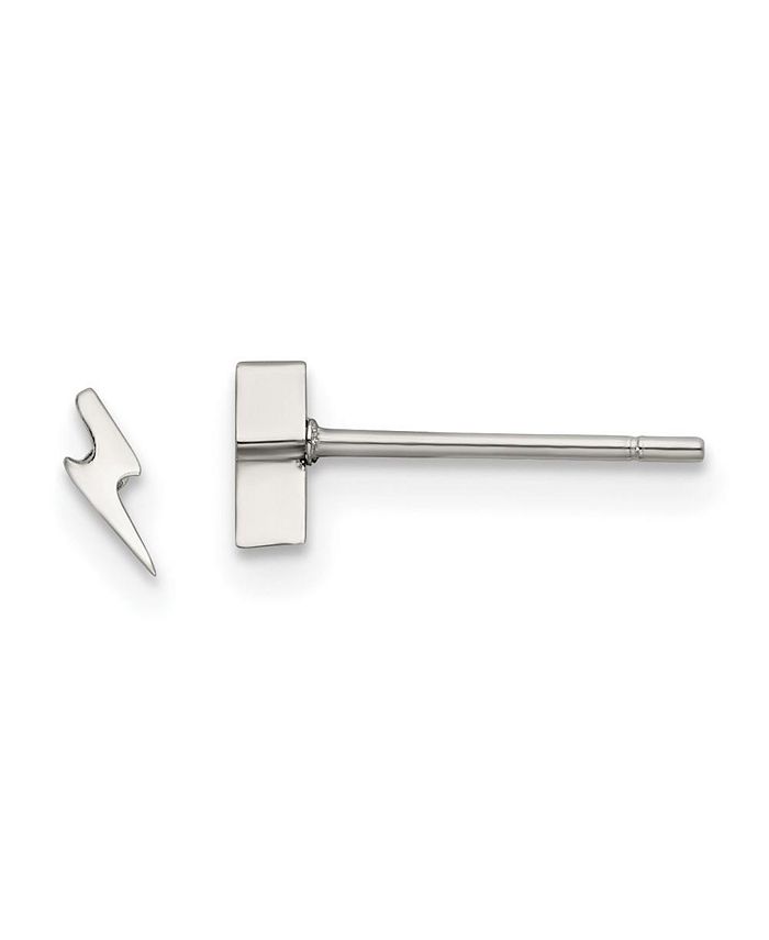Chisel Stainless Steel Polished Lightning Bolt Earrings - Macy's