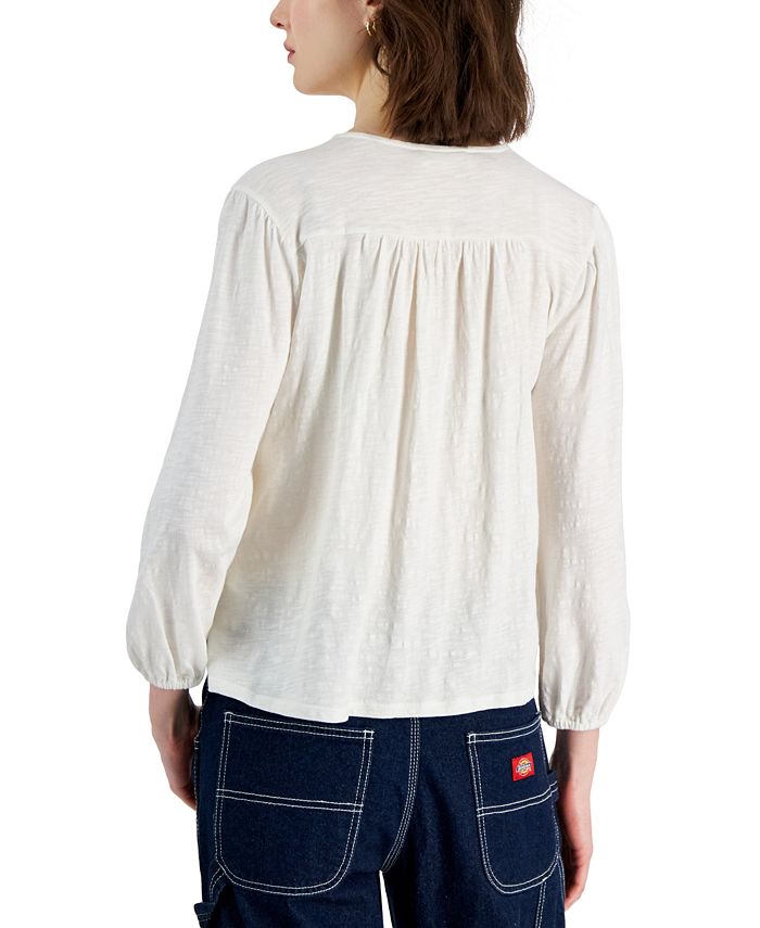 Lucky Brand Women's Embroidered Cutout Cotton Top - Macy's