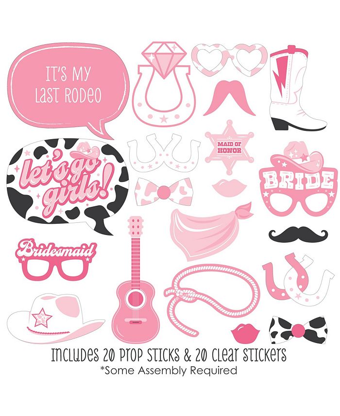 Big Dot of Happiness Last Rodeo - Pink Cowgirl Bachelorette Party Photo ...