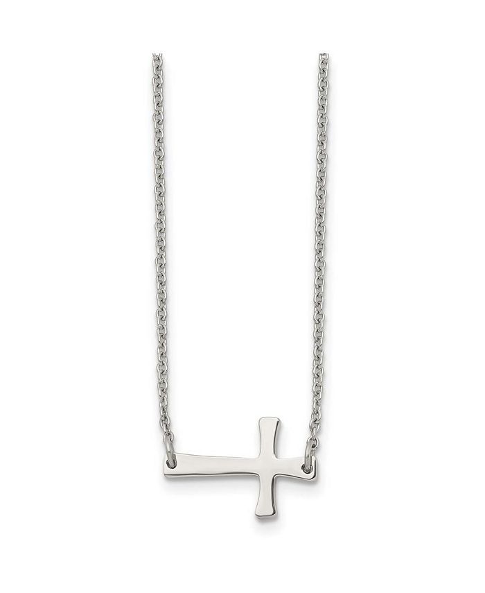 Chisel Polished Sideways Cross on a 16 inch Cable Chain Necklace - Macy's
