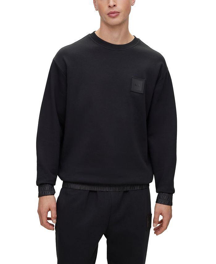 Hugo Boss Men's Oversized-Fit Logo Patch Sweatshirt - Macy's