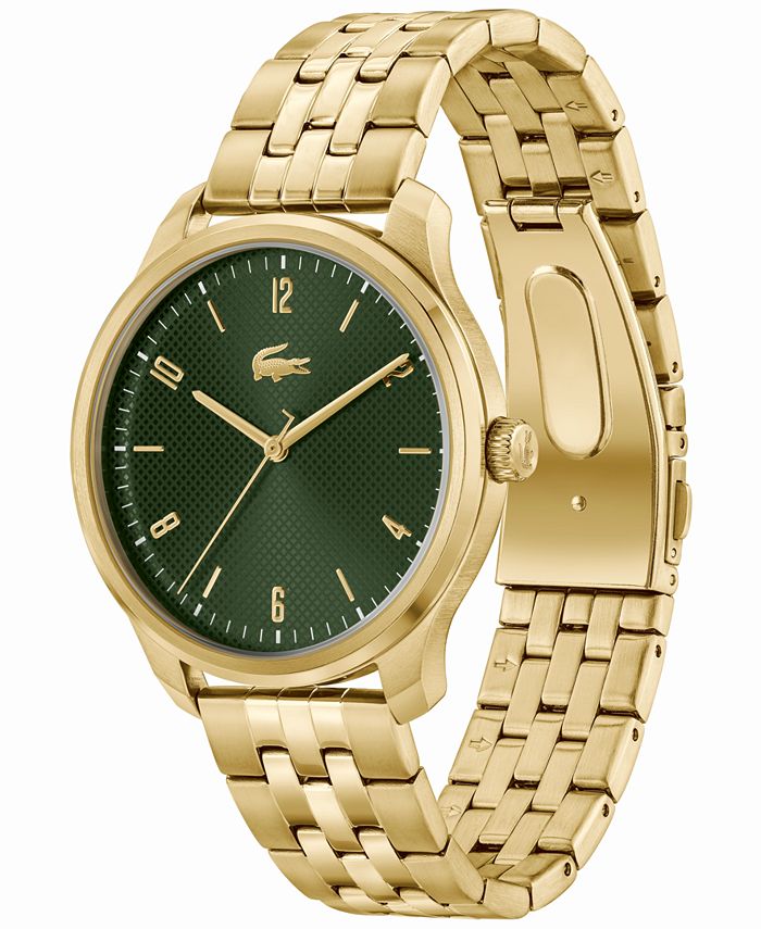 Lacoste Men's Lisbon Quartz Gold-Tone Stainless Steel Bracelet Watch ...