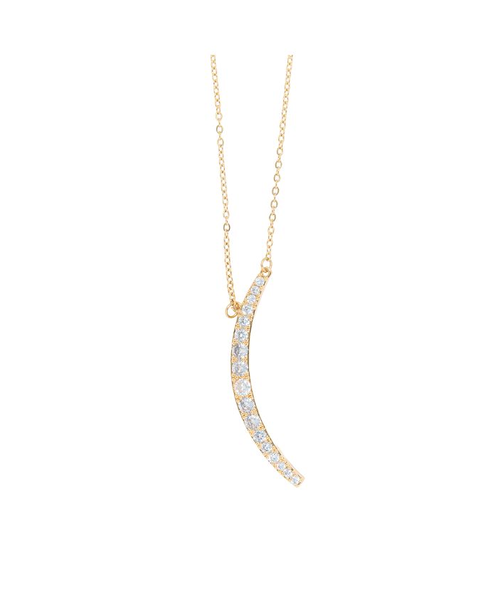 KC Chic Designs 316L Over The Moon Crystal Crescent Necklace - Macy's