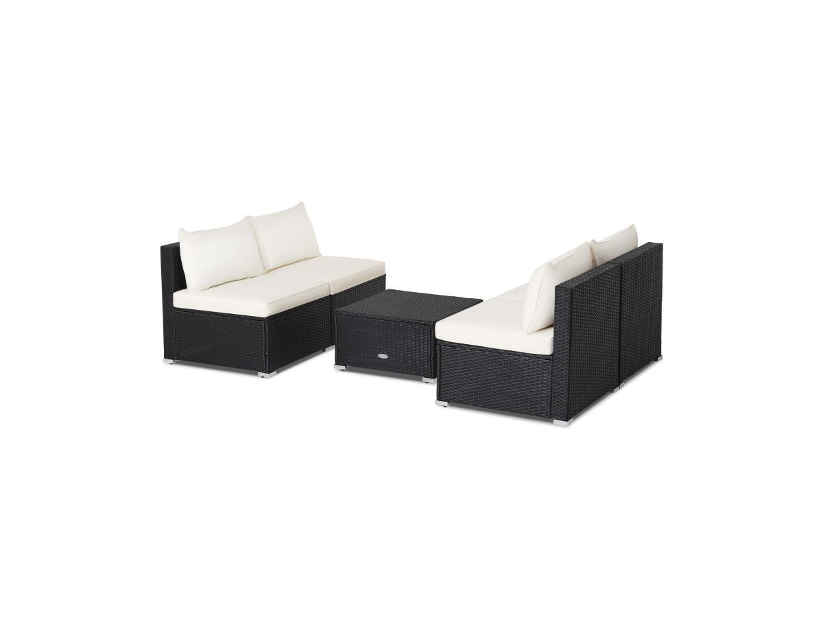 Click here for 5 Pieces Outdoor Patio Furniture Set with Cushions... prices