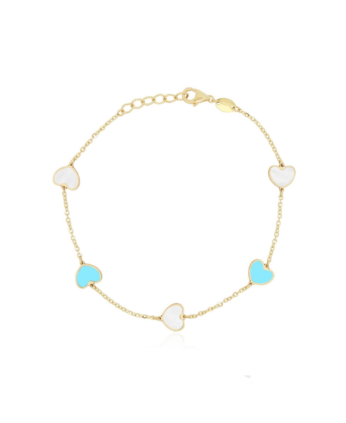 Click here for The Lovery Mother of Pearl and Turquoise Mixed Hea... prices