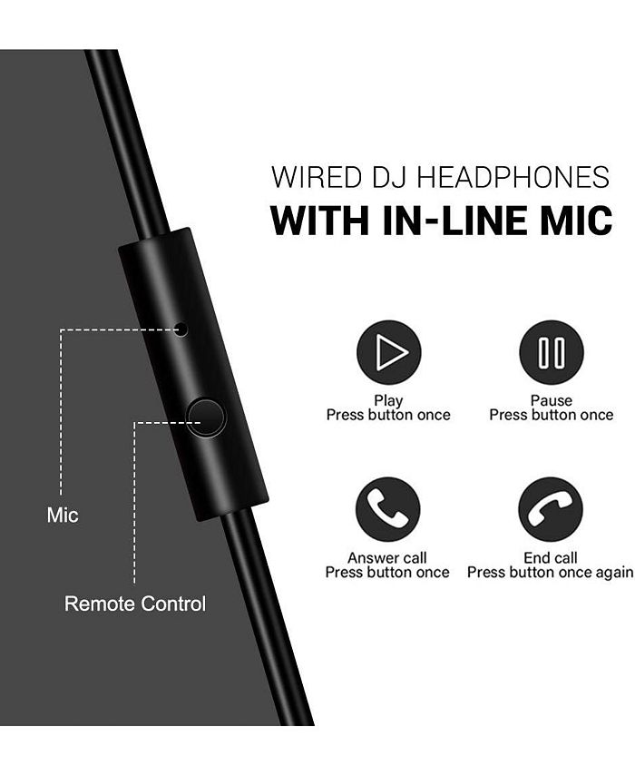 BOLT AXTION Wired Over Ear Headphones Studio Monitor & Mixing DJ Stereo ...