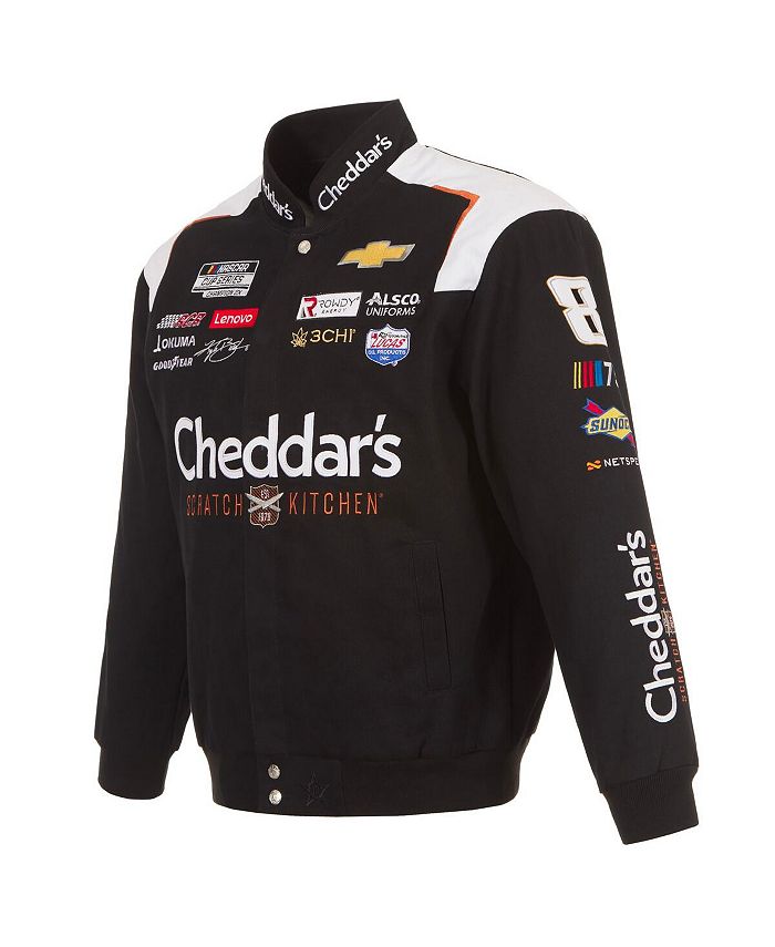 JH Design Men's Black Kyle Busch Cheddar's Twill Uniform Full-Snap ...