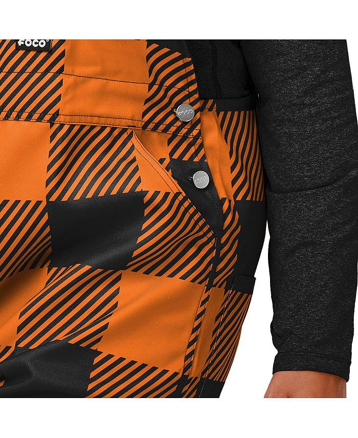 FOCO Women's Orange Cincinnati Bengals Big Logo Plaid Overalls - Macy's