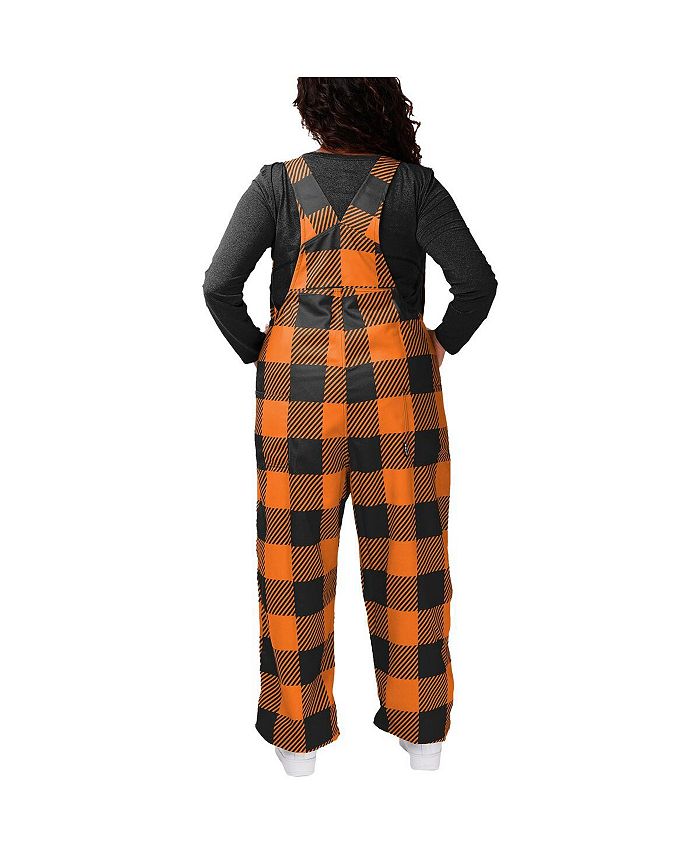 FOCO Women's Orange Cincinnati Bengals Big Logo Plaid Overalls - Macy's
