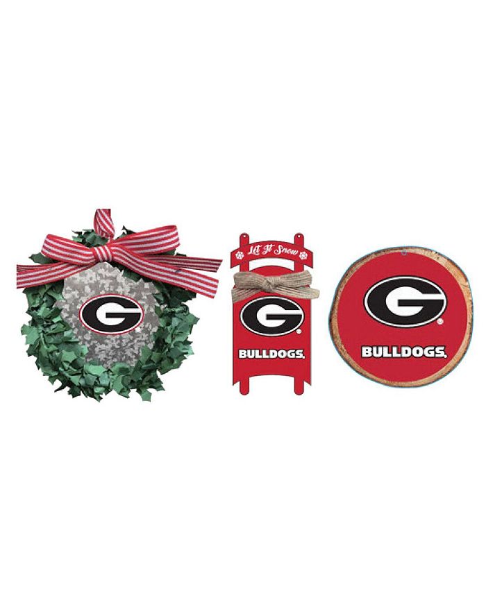 Memory Company The Georgia Bulldogs Three-Pack Wreath, Sled and Circle ...