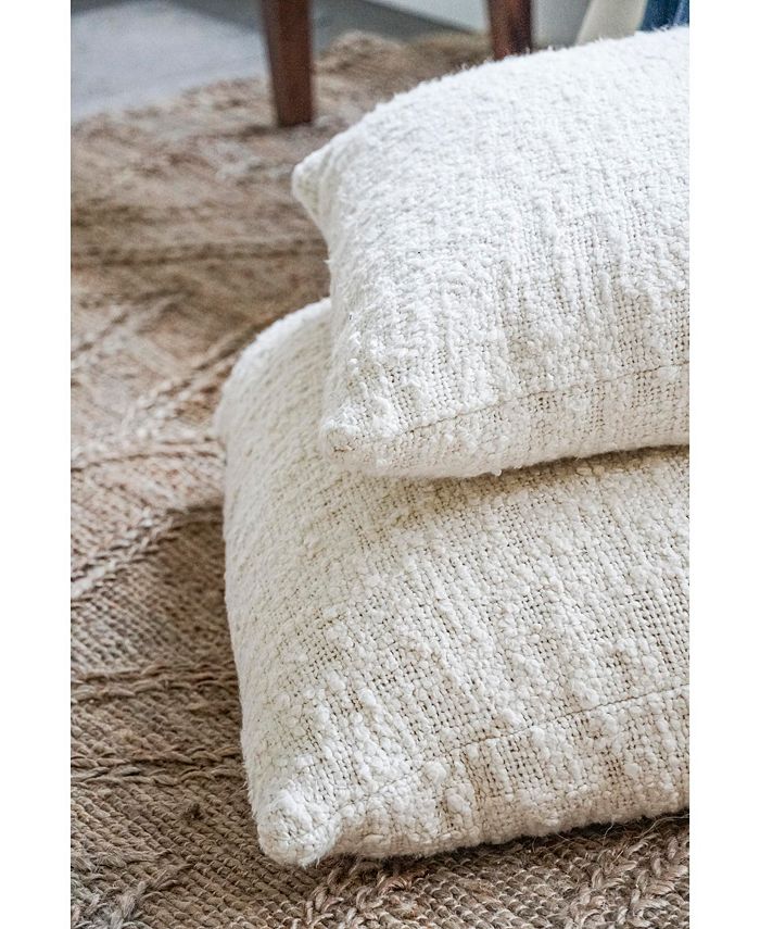 Anaya Home Cozy Cotton Ivory Boucle 20x20 Pillow Cover - Macy's