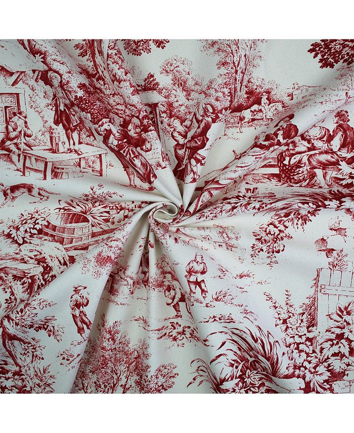 6ix Tailors Fine Linens Maison Toile Red Pinch Pleat Drapery Panel ...