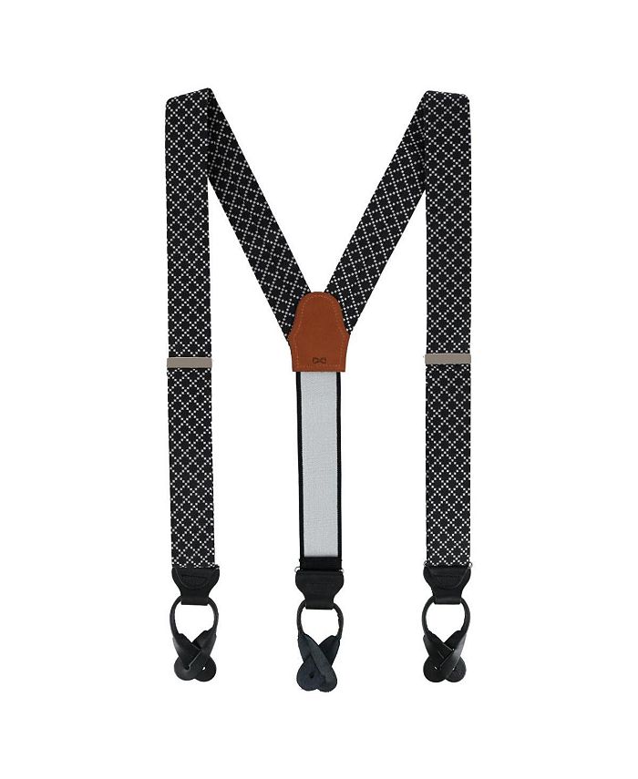TRAFALGAR Rowan Geometric Pattern Silk Button End Suspenders - Macy's