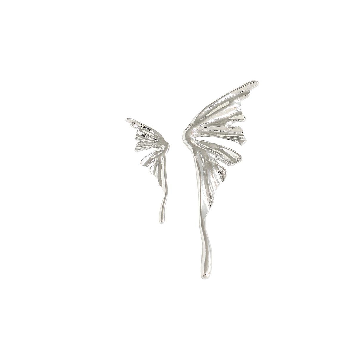 Click here for Sohi Womens Silver Metallic Wing Drop Earrings - S... prices