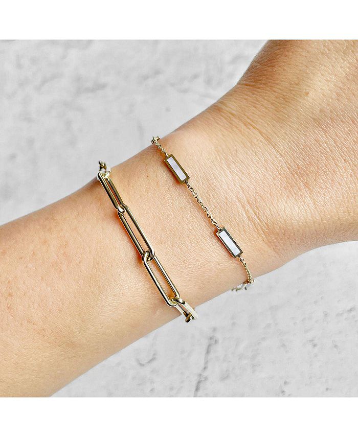 The Lovery Mother of Pearl Bar Chain Bracelet 14K Gold - Macy's