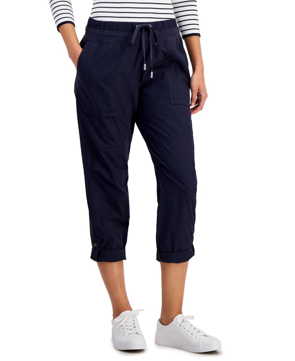 Click here for Nautica Jeans Womens Cotton Roll-Tab Utility Pants... prices