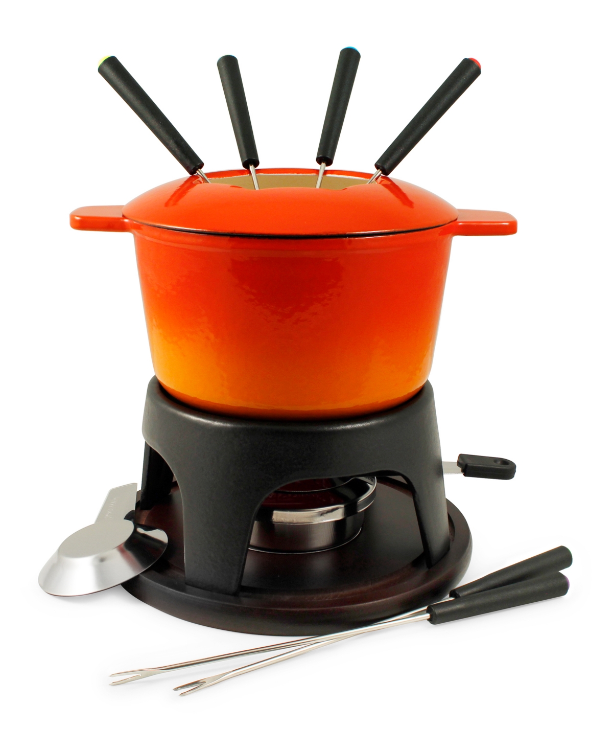 Click here for Sierra 12 Piece Cast Iron Fondue Set - Orange prices