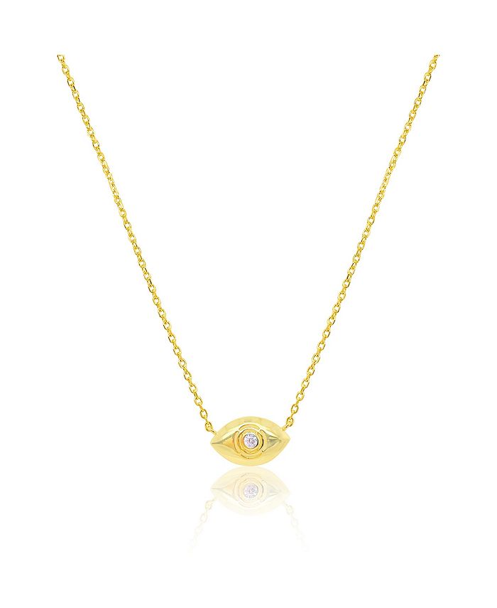 Etoielle Yellow Gold Tone Evil Eye and CZ Necklace - Macy's